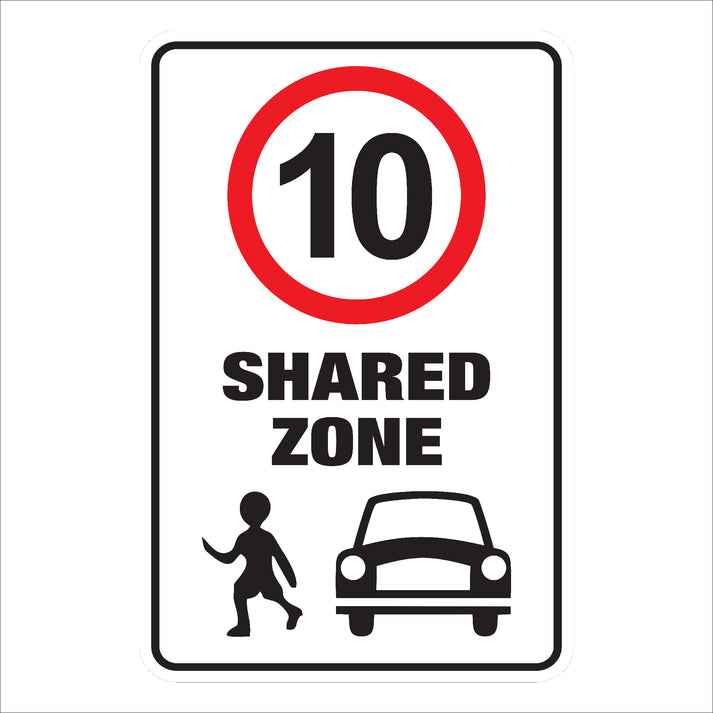 10KM Shared Zone Sign | High Visibility & Durable Traffic Regulation N ...