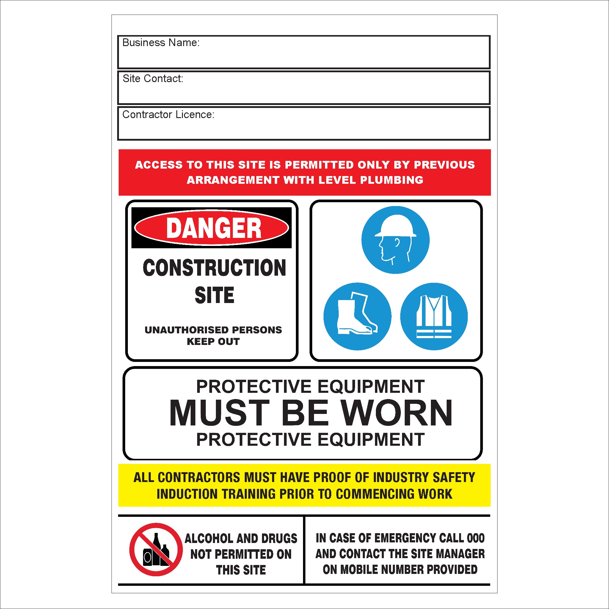 Custom Construction Sign | Comprehensive & Durable Site Safety Signage ...